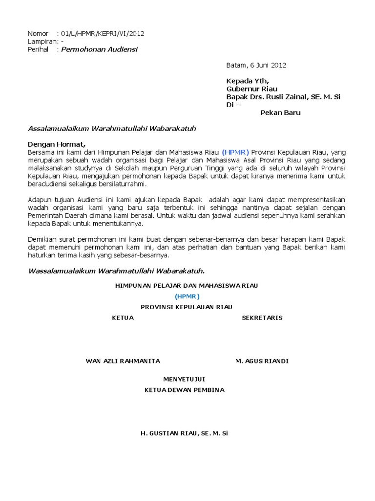 Surat Audiensi | PDF