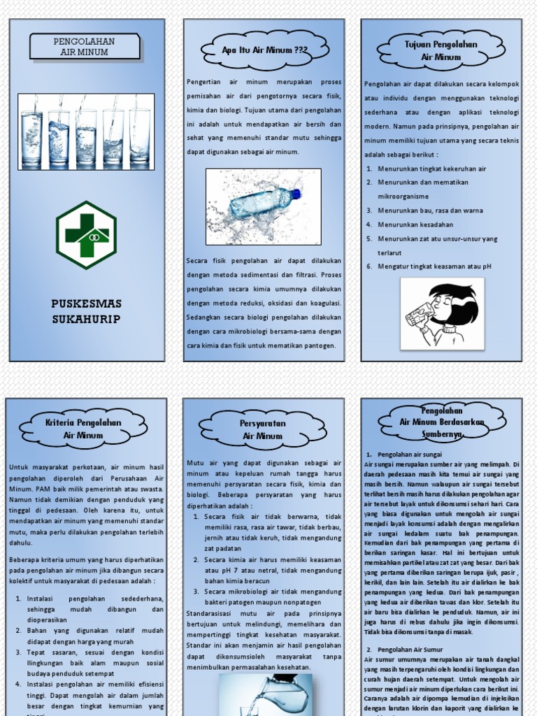 Leaflet Pengolahan Air Minum | PDF