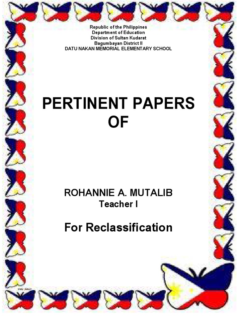 Pertinent Papers OF: For Reclassification | PDF