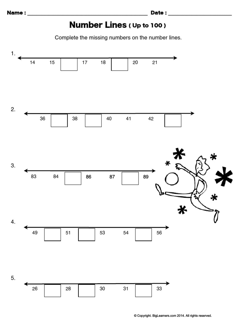 Number Lines Up To 100 | PDF