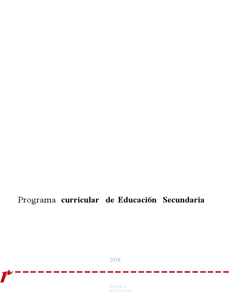 Programa Curricular Educación Secundaria En Word Pdf Plan De