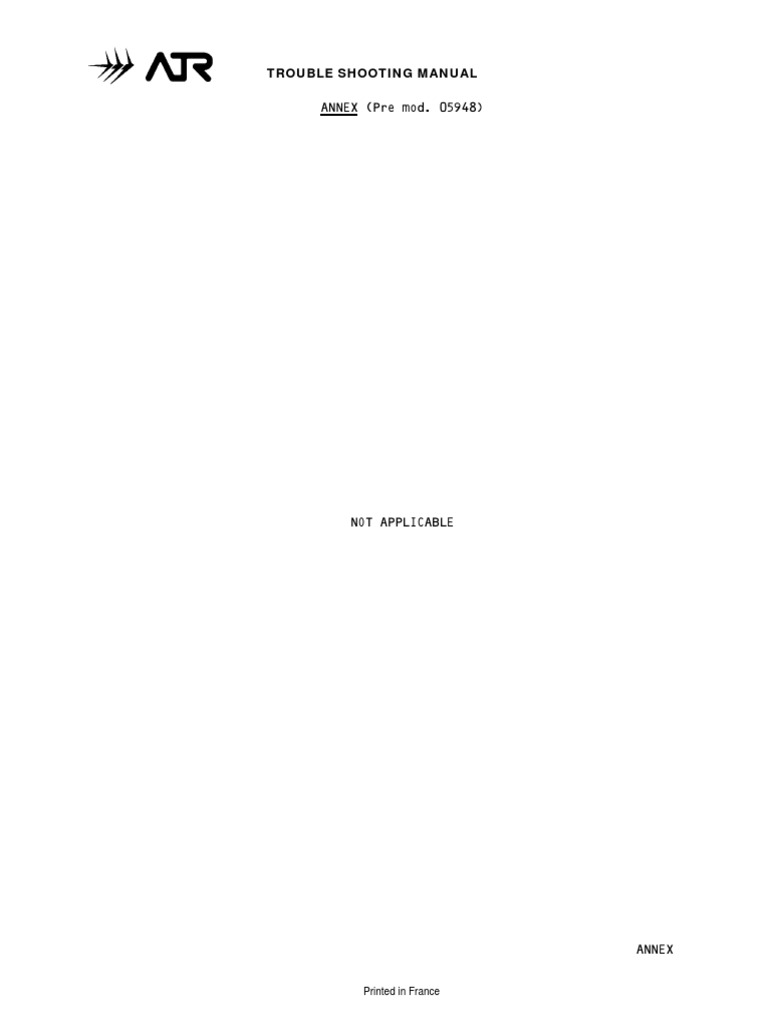 T Rou Ble Shooting Manual: ANNEX (Pre Mod. 05948) | PDF