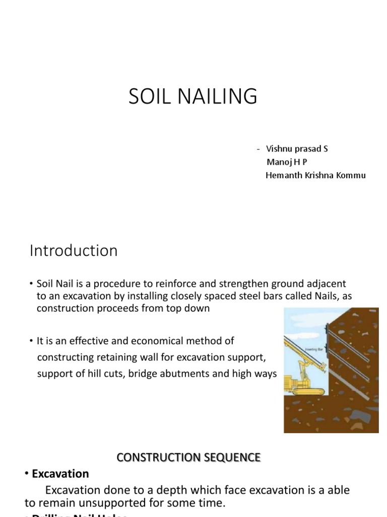 Soil Nailing Techniques and Benefits | PDF | Technology & Engineering