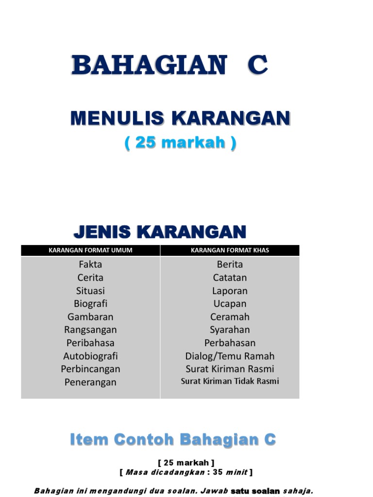 Bahagian c Karangan