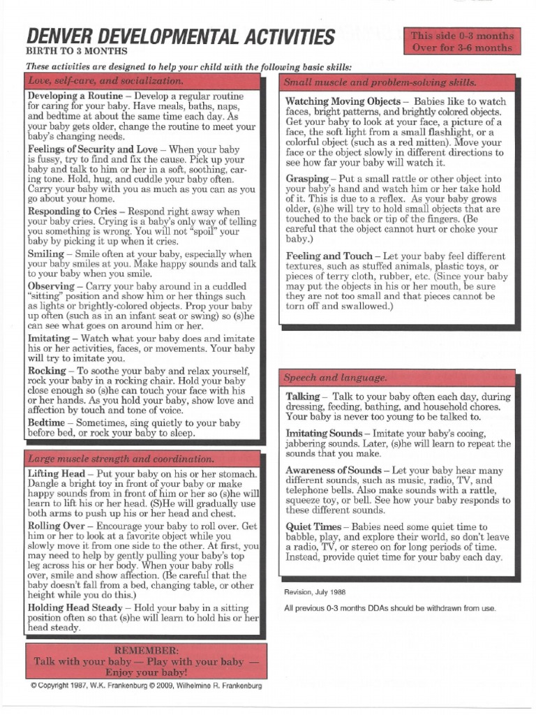 Denver Developmental Activities e | PDF