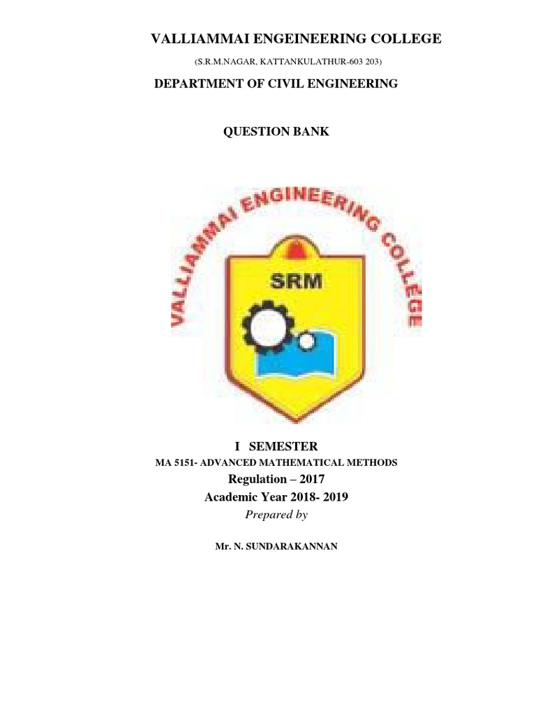 MA5151-Advanced Mathematical Methods | PDF | Tensor | Fourier Transform