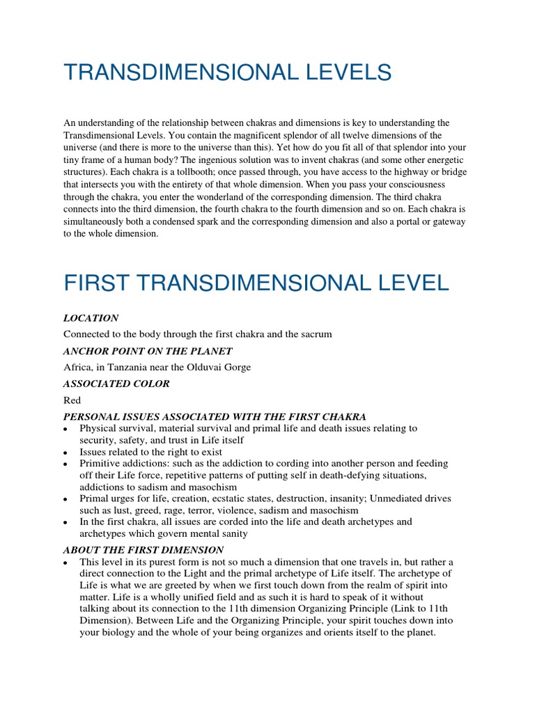 Transdimensional Levels | PDF | Self | Soul