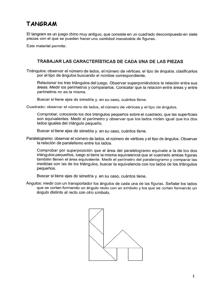 Tangram Ficha Trabajo PDF | PDF | Triángulo | Rectángulo