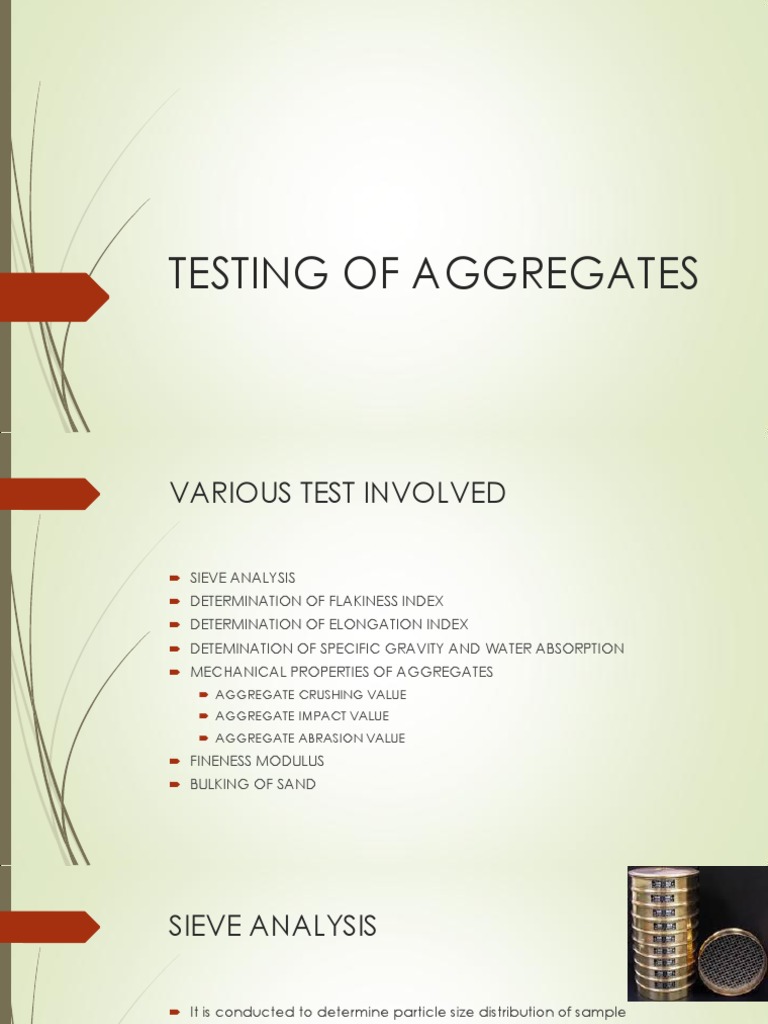 Testing of Aggregates | PDF | Sand | Construction Aggregate