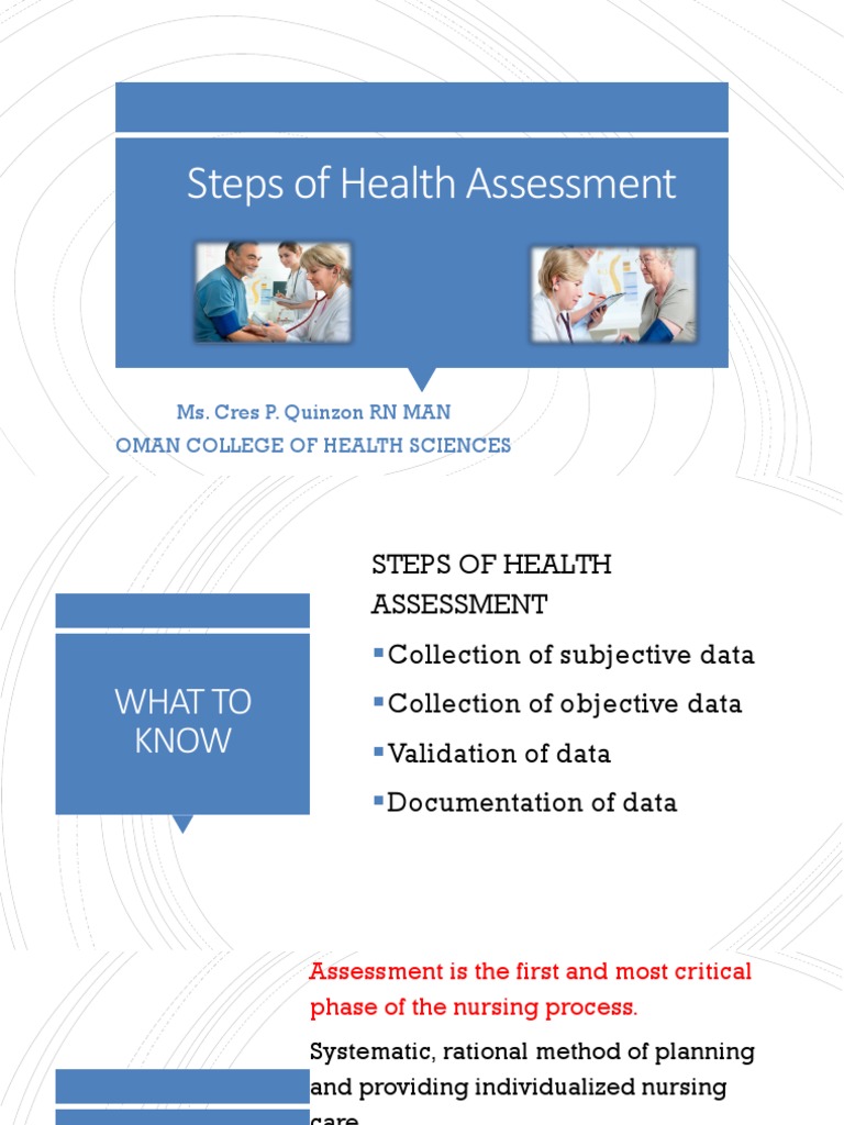 Session 4 - Steps of Health Assessment | PDF | Nonverbal Communication ...