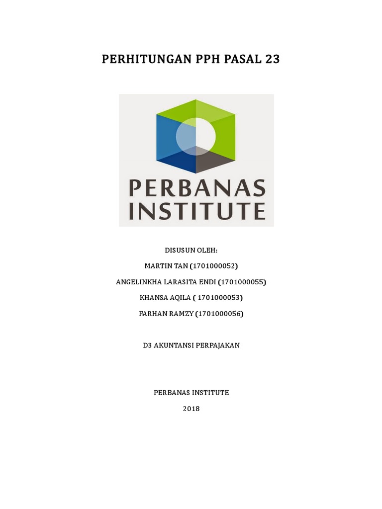 Contoh Perhitungan PPh Pasal 23 | PDF