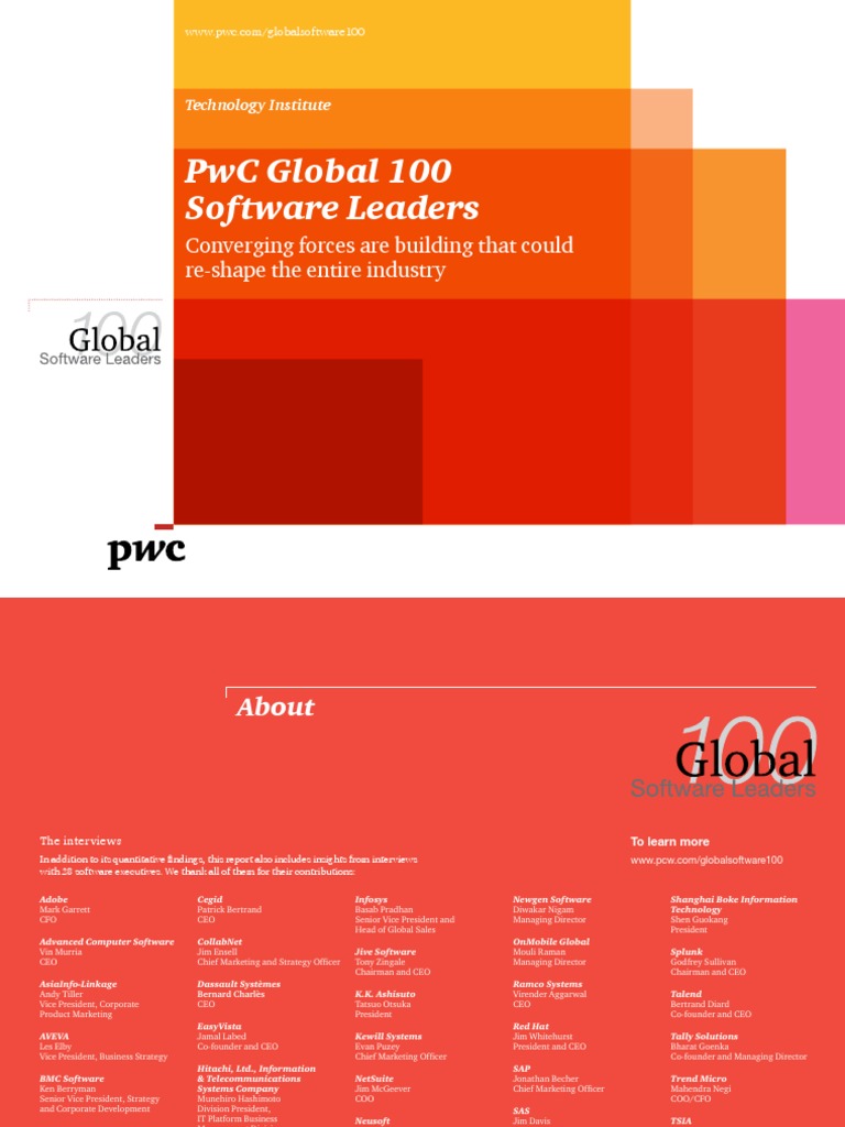 PWC Global 100 Software Leaders | PDF | Software As A Service ...