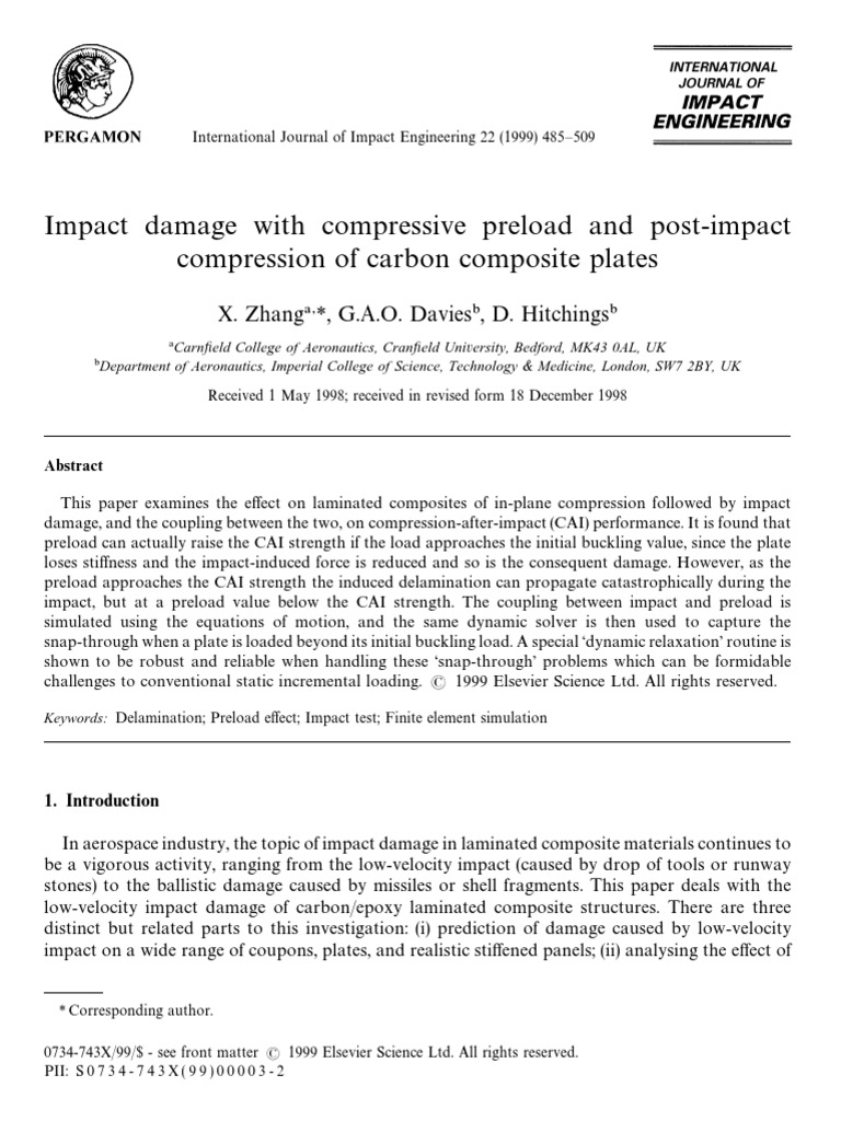 Impact Damage With Compressive Preload and Post-Impact Compression of ...