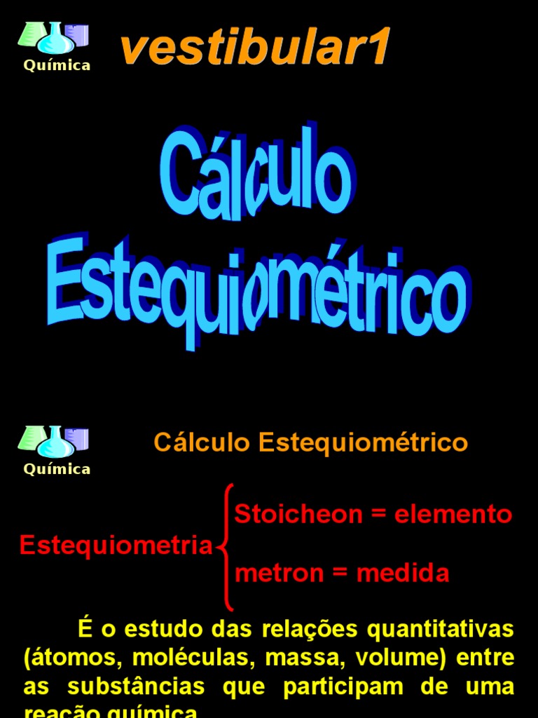 Cálculo Estequiométrico em Química | PDF | Mol (unidade) | Estequiometria