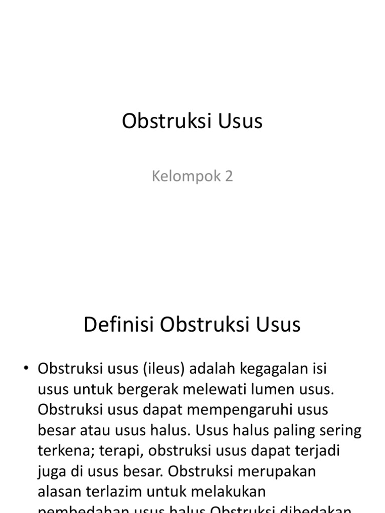 Obstruksi Usus | PDF