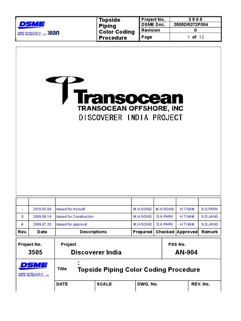 Piping Color Codes | PDF | Deck (Ship) | Color