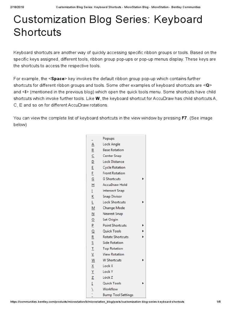 Customization Blog Series - Keyboard Shortcuts - MicroStation Blog - MicroStation - Bentley ...