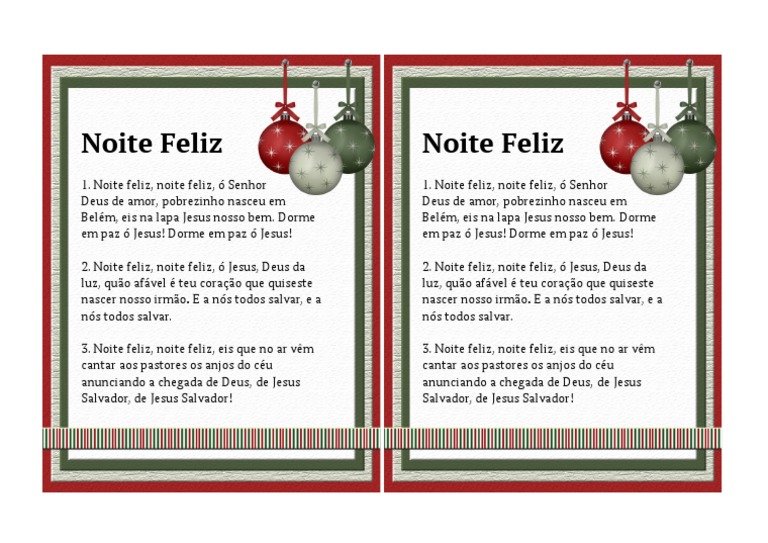 Letra Noite Feliz Pdf