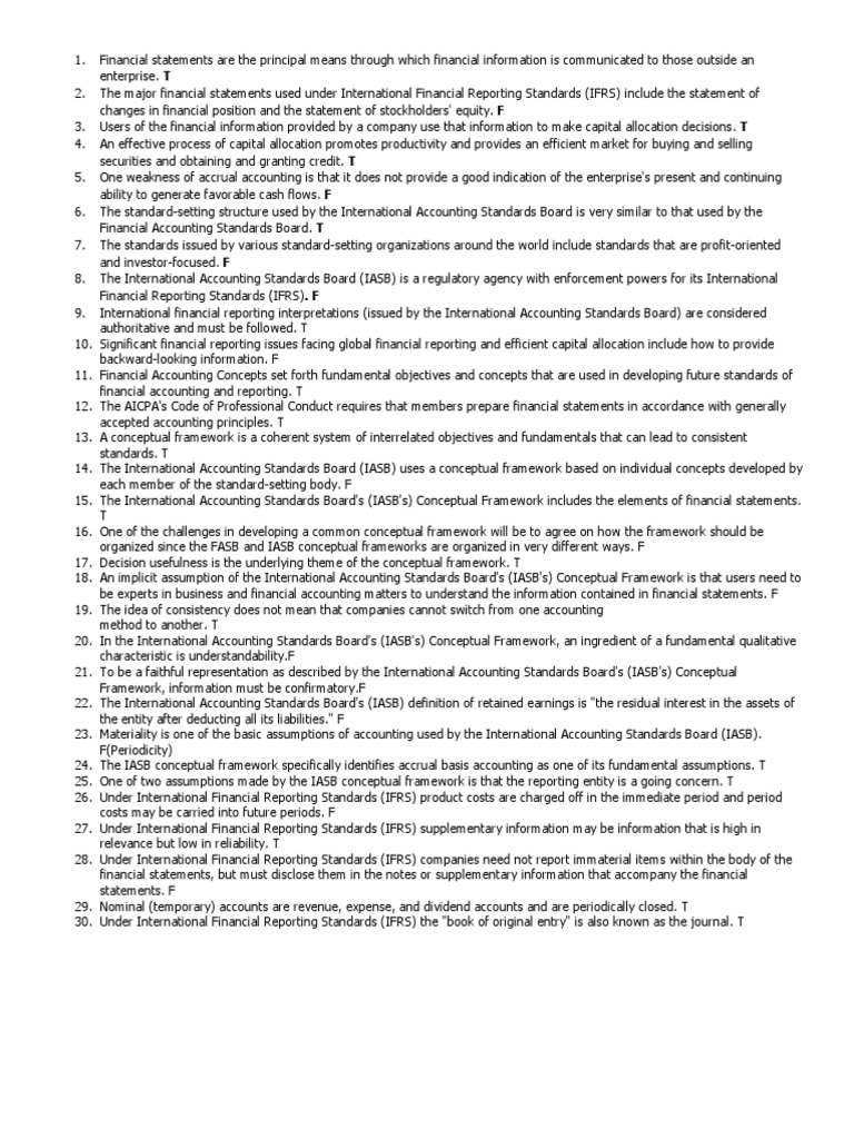 True or False | PDF | International Financial Reporting Standards ...