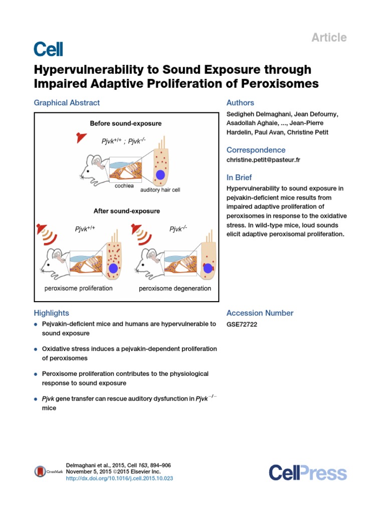 Pi Is 0092867415013379 | PDF | Hearing Loss | Auditory System
