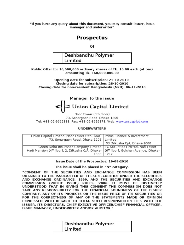 Prospectus DPL Word | PDF | Initial Public Offering | Prospectus (Finance)