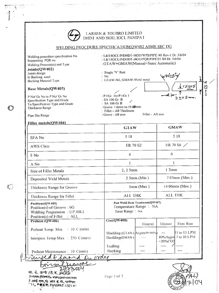 L&T Iocl P Dhdt-Hgu PQR Pipe 21 PDF | PDF
