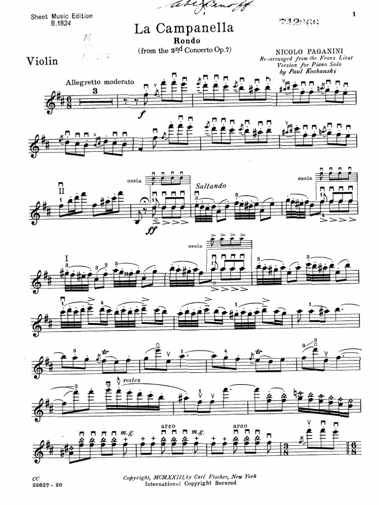 Paganini La Campanella Violin PDF | PDF