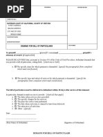 Demand for Bill of Particulars Form | PDF