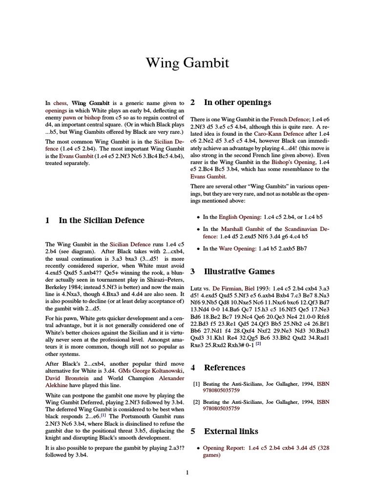 Wing Gambit PDF | PDF | Chess | Chess Theory