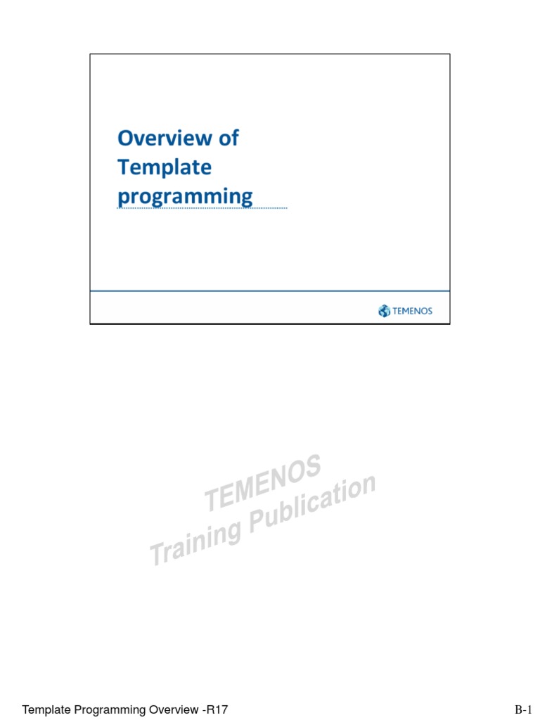 11 Overview Of Template Programming R17 Pdf Web Page Subroutine
