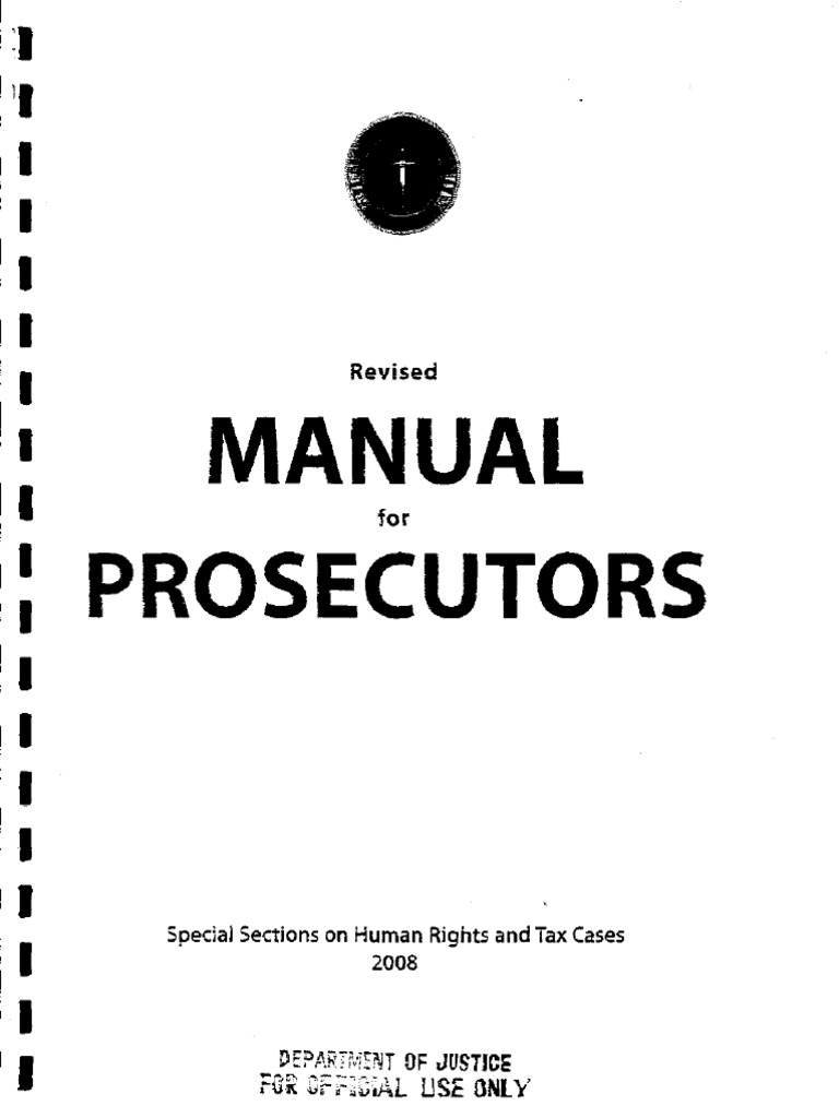 Revised Manual For Prosecutors 2008 PDF | Download Free PDF ...