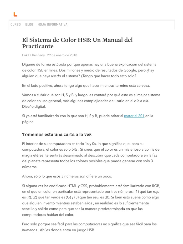 El Sistema de Color HSB: Un Manual Del Practicante: Tomemos Esta Una Carta A La Vez | Descargar ...