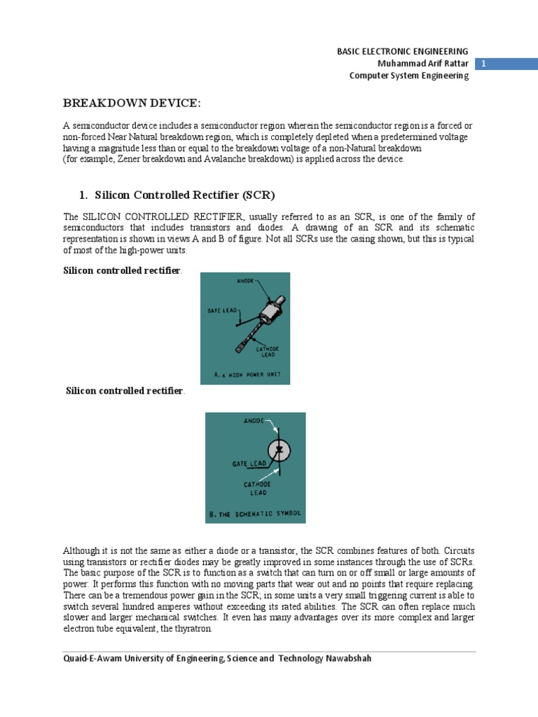 Special Devices or Breakdown Devices | PDF | Modulation | Detector (Radio)