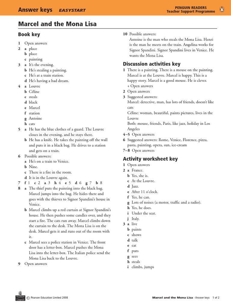 Marcel and Mona Lisa Answer Key PDF | PDF