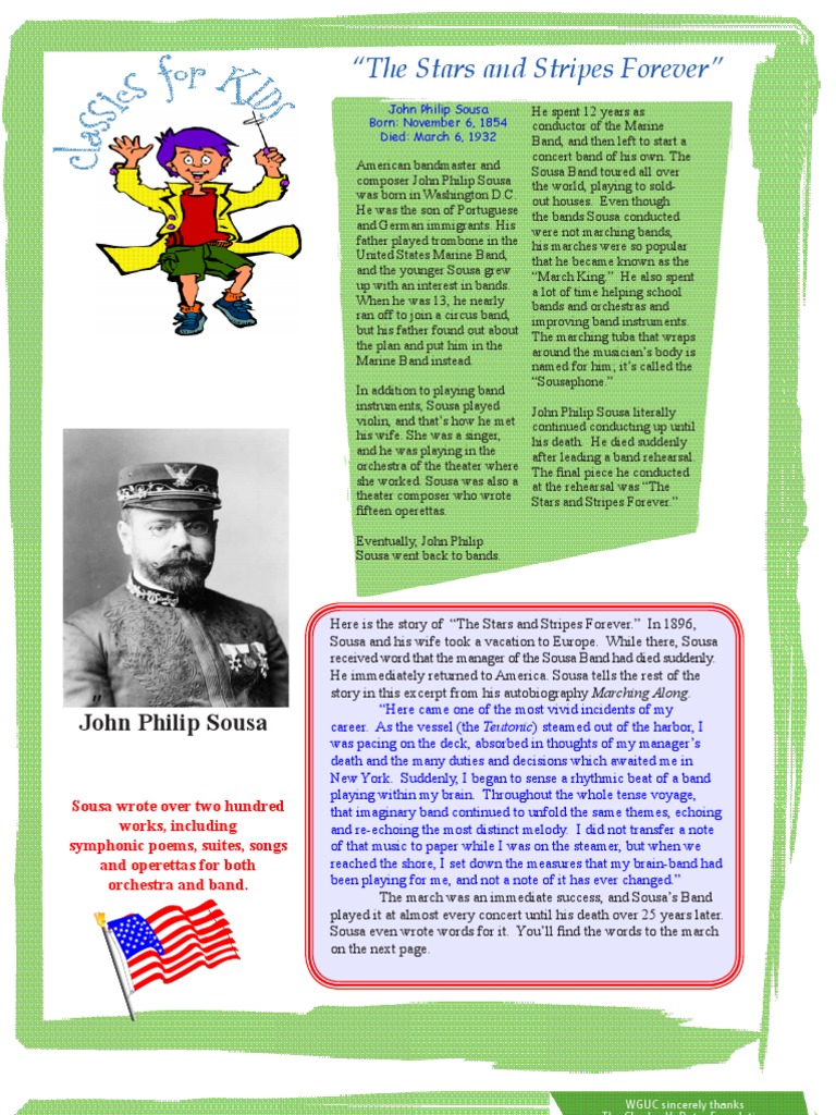 Sousa and The Stars and Stripes Handout | PDF | Musical Compositions ...