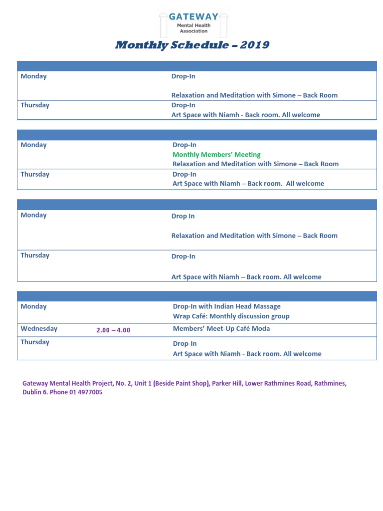 Blank Schedule | PDF