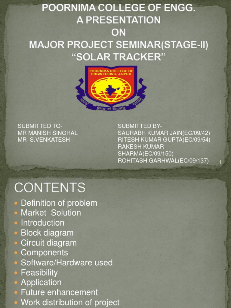 Design and Implementation of a Single Axis Solar Tracker System Using ...