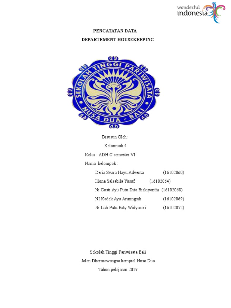 Pencatatan Data Housekeeping Hotel | PDF