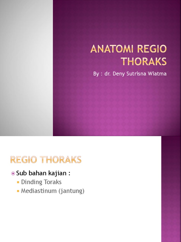 Anatomi Dinding Thorax dan Mediastinum | PDF | Ilmu Sosial | Kesehatan ...