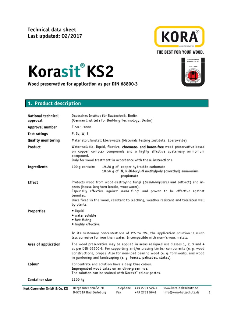 Korasit Ks2 TM CLP 2017-02 en | PDF | Wood | Water