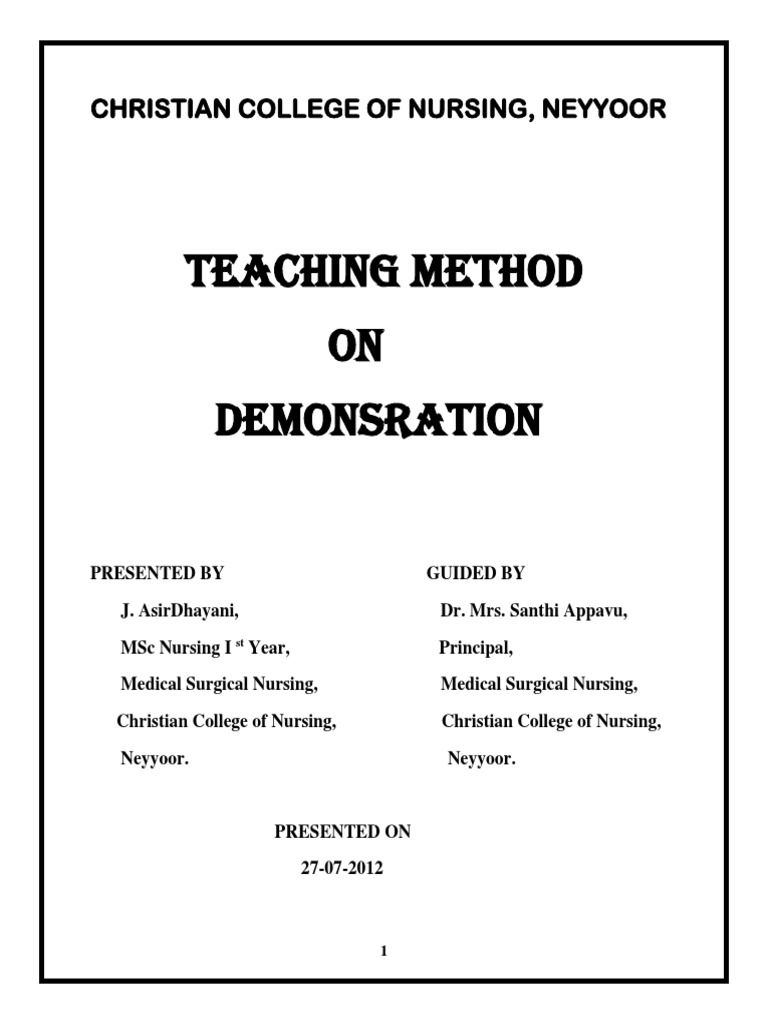 demonstration methods..docx | Lecture | Teaching Method