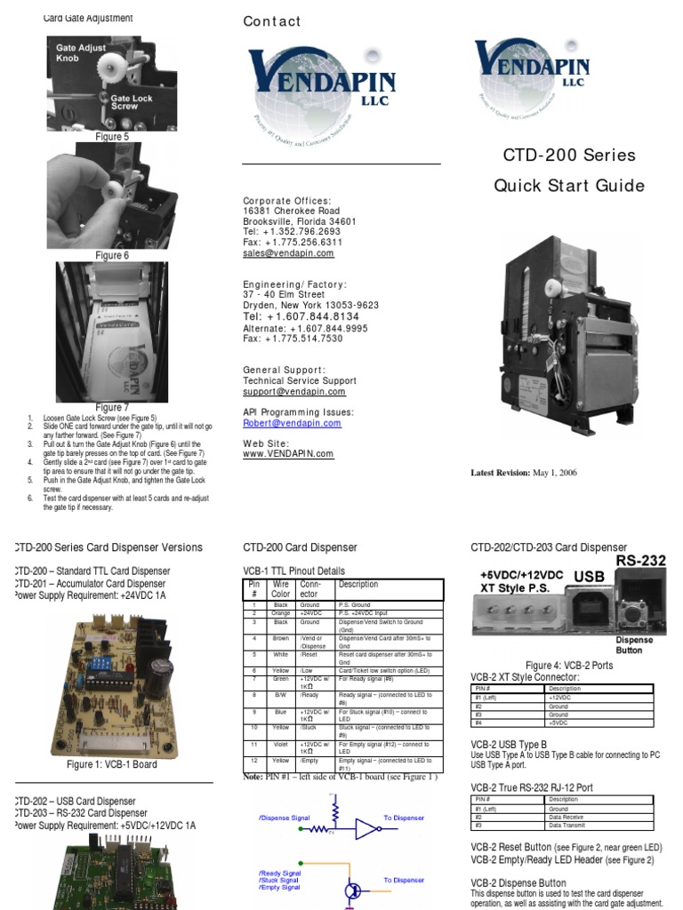 CTD200 Series Card Dispenser Start Guide | PDF | Usb | Data Transmission