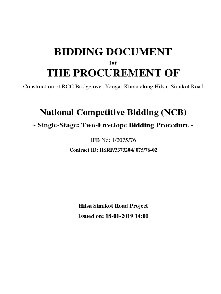 Bid Document | PDF | Joint Venture | Procurement