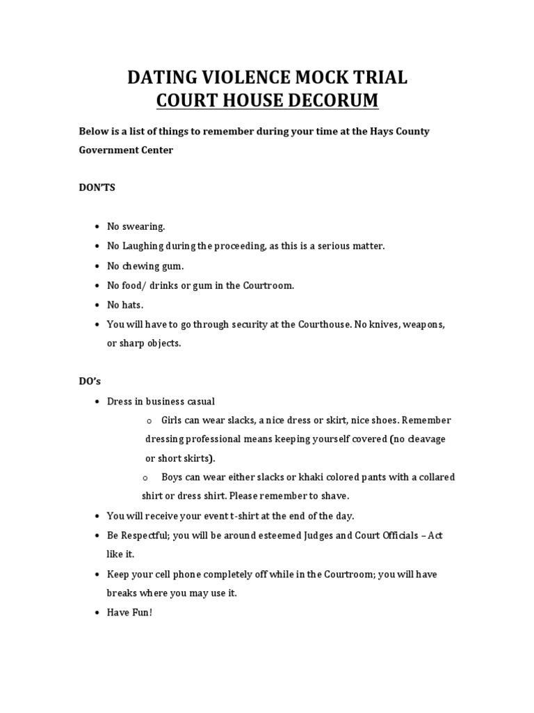Court House Decorum | PDF