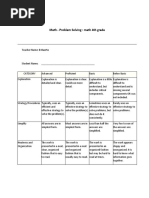 RUBRIC Math Problem Solving | PDF | Reason | Teaching Mathematics