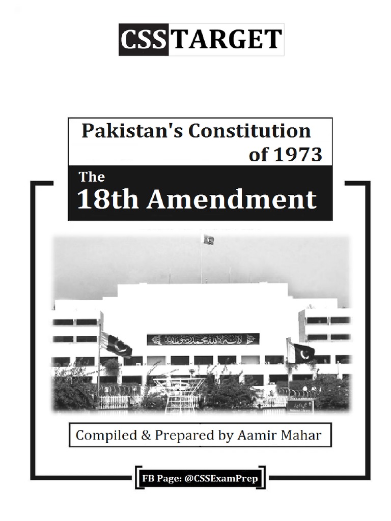 18th Amendment's Federalism Impact in Pakistan | PDF | Federalism ...