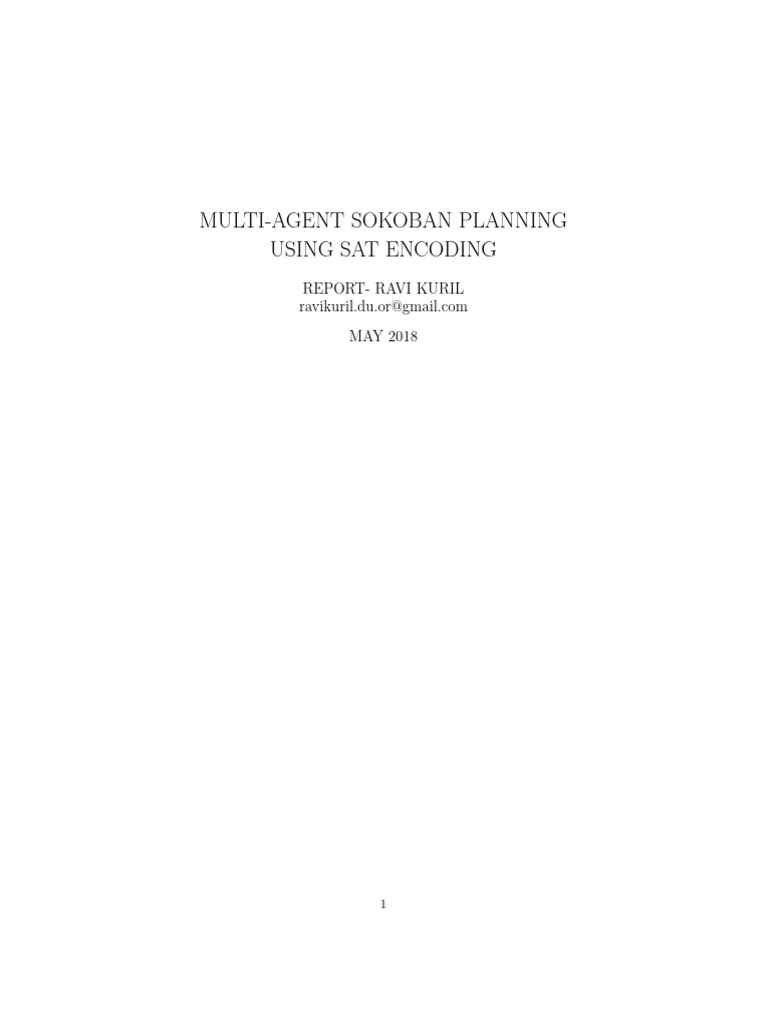 SAT Solver For Multi-Agent Sokoban Puzzle | PDF | Computer Science | Formalism (Deductive)
