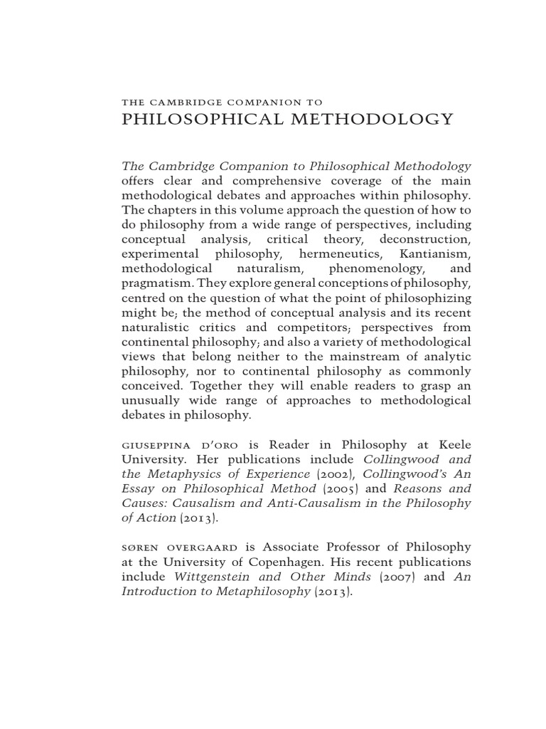 Philosophical Methodology | PDF | Continental Philosophy | Metaphilosophy