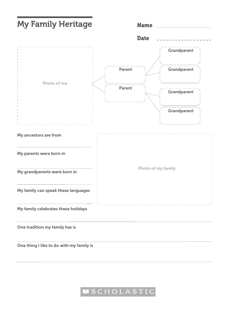 My Family Heritage: Name Date | PDF