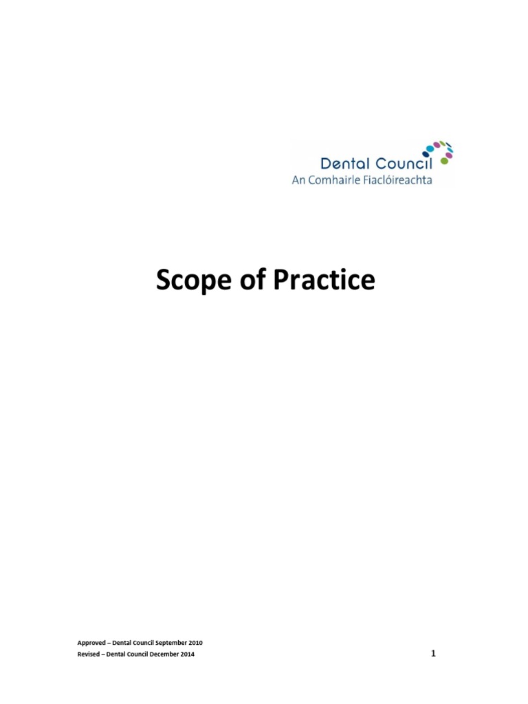 Scope of Practice - Guidance (Approved) - 20141203 PDF | PDF | Dental ...